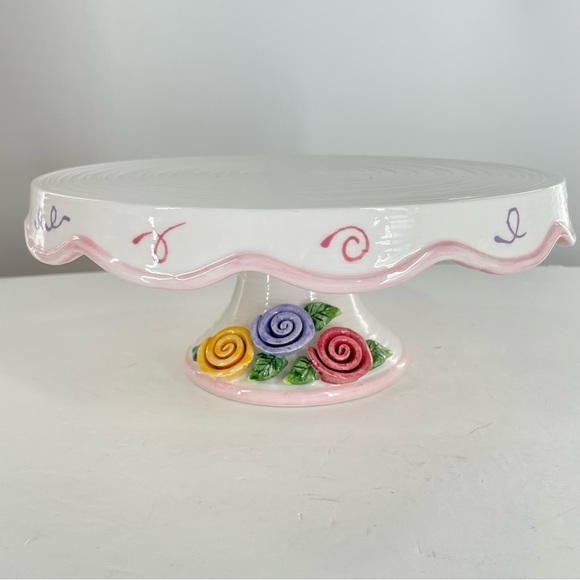 Avon | Dining | Avon Presidents Club Floral Birthday Cake Pedestal ...